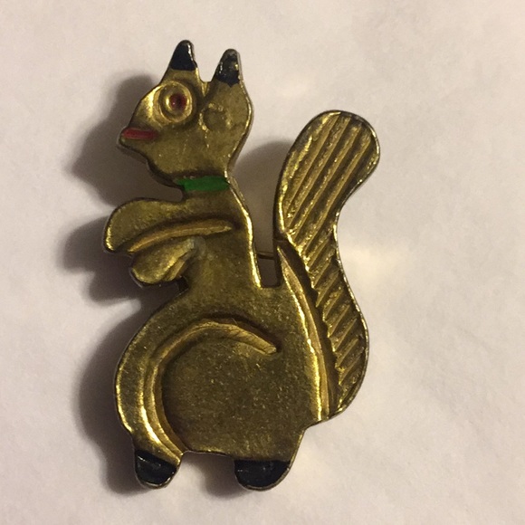 Vintage | Jewelry | Antique Cclasp Gold Tone Squirrel Brooch Pin | Poshmark